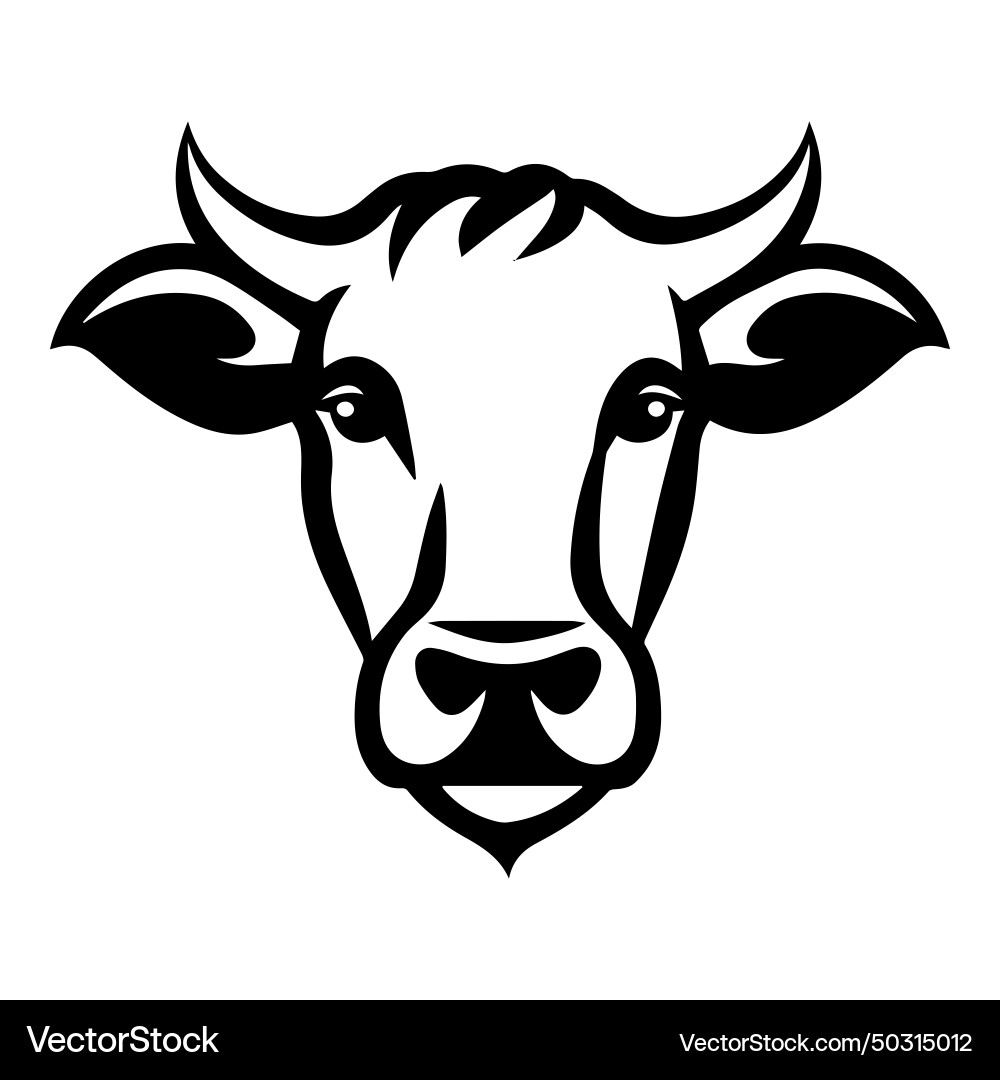 Cow flat icon isolated on white background Vector Image