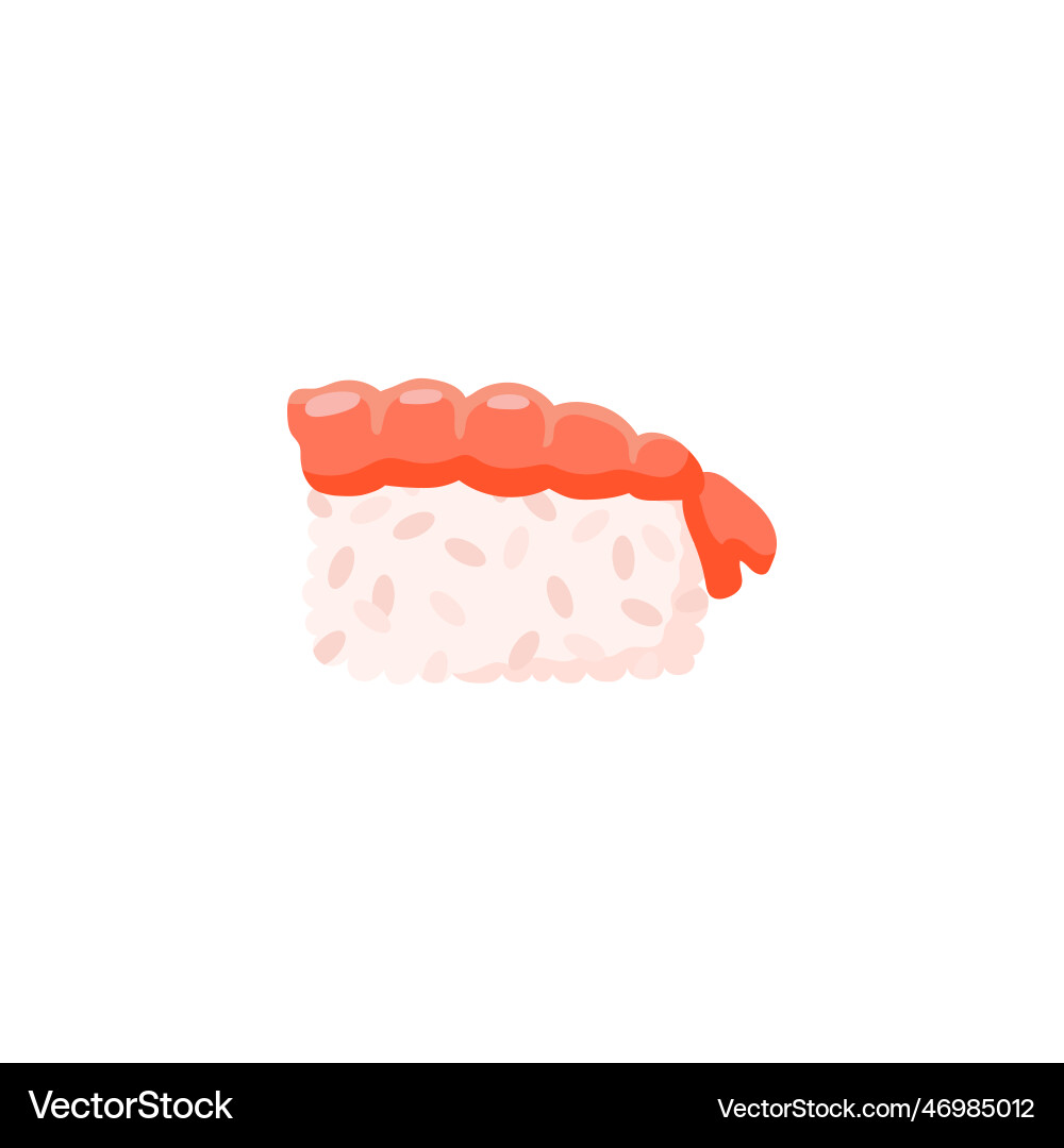 Delicious sashimi with rice and shrimp flat Vector Image