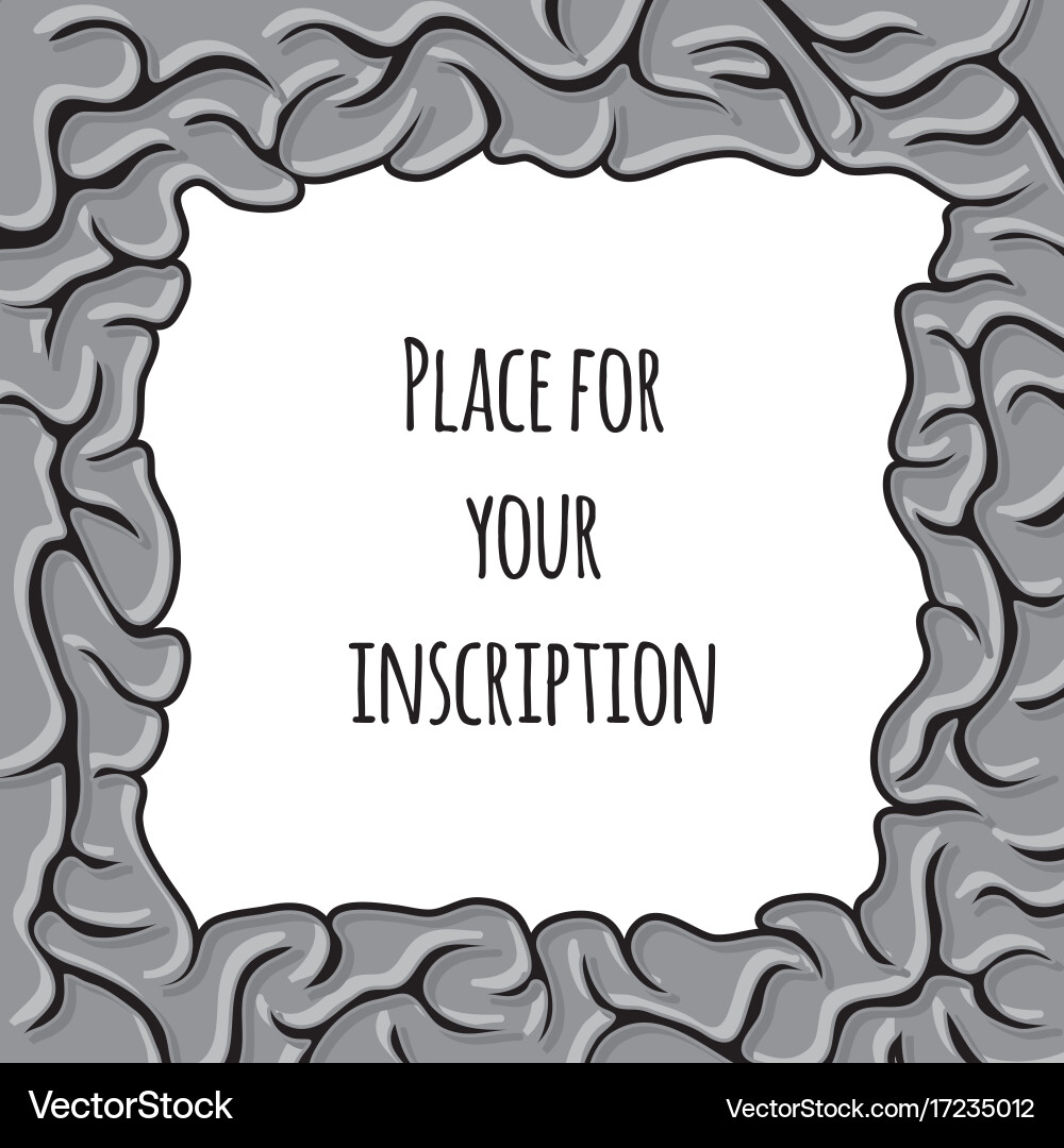 Frame of brain convolutions Royalty Free Vector Image