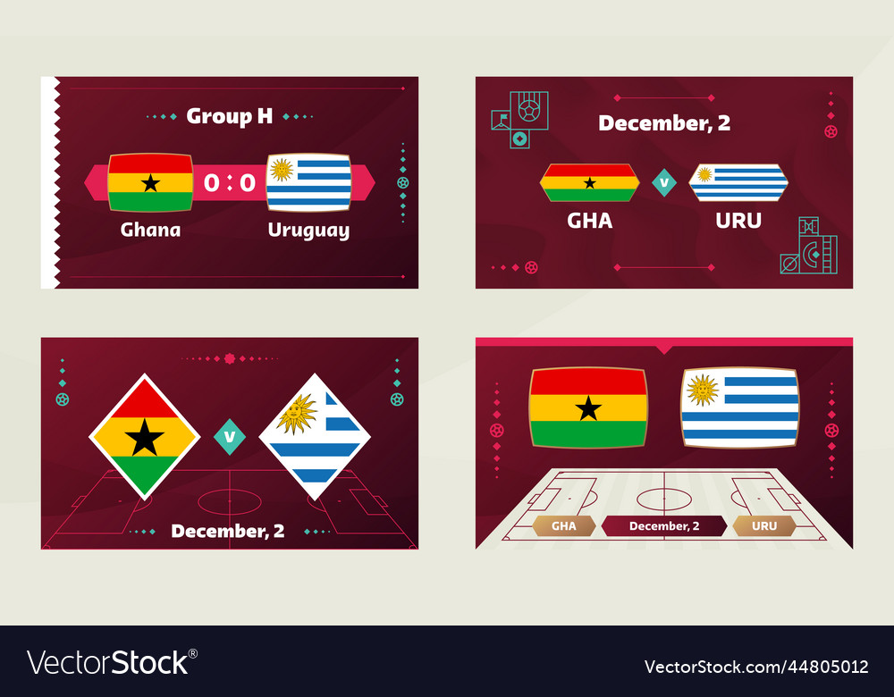 Ghana vs uruguay football 2022 group h world Vector Image