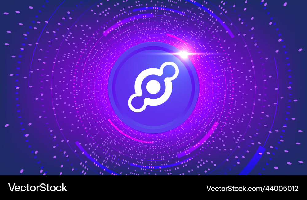 Helium hnt coin banner cryptocurrency Royalty Free Vector