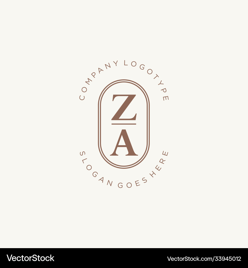 Initial za beauty monogram and elegant logo design