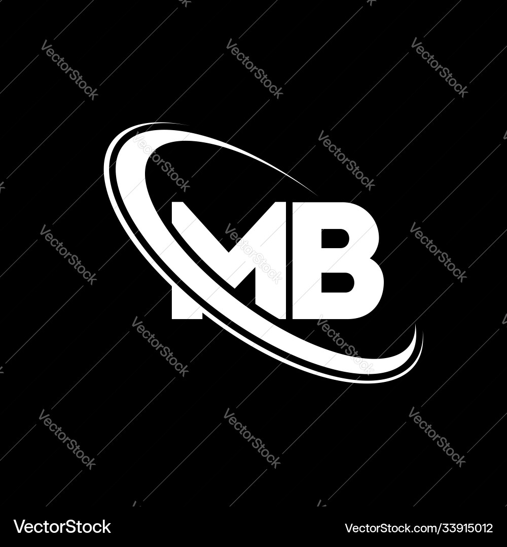 Mb logo m b design white letter mbm Royalty Free Vector