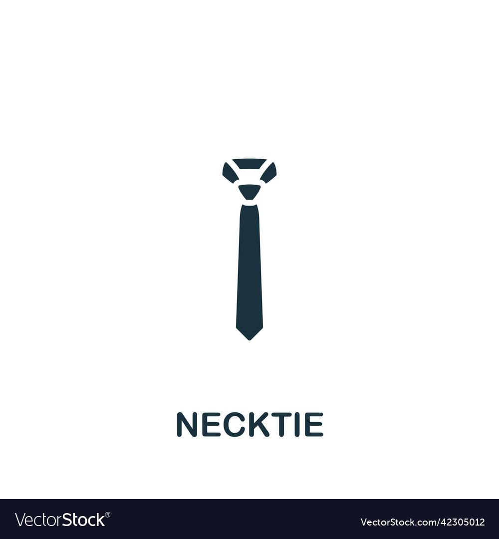 Necktie icon monochrome simple clothes icon Vector Image Necktie icon monochrome simple clothes icon Vector Image