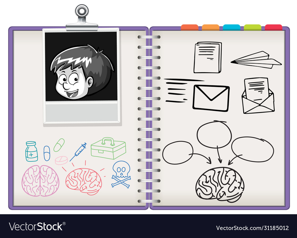 Open notebook with note Royalty Free Vector Image
