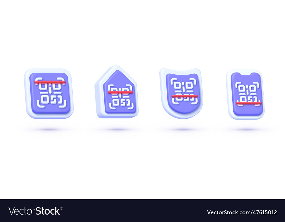 Qr code 3d set for concept design business Vector Image