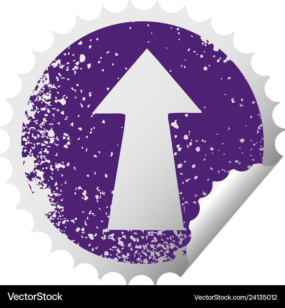 Quirky distressed circular peeling sticker symbol Vector Image