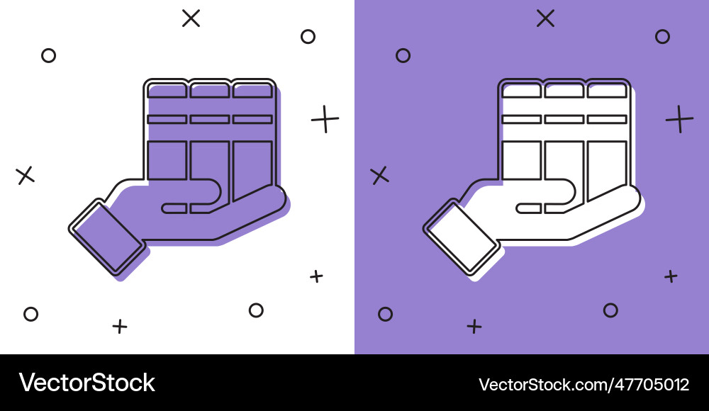 Set book donation icon isolated on white Vector Image