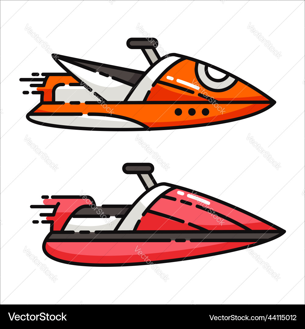 Set of jet ski Royalty Free Vector Image - VectorStock