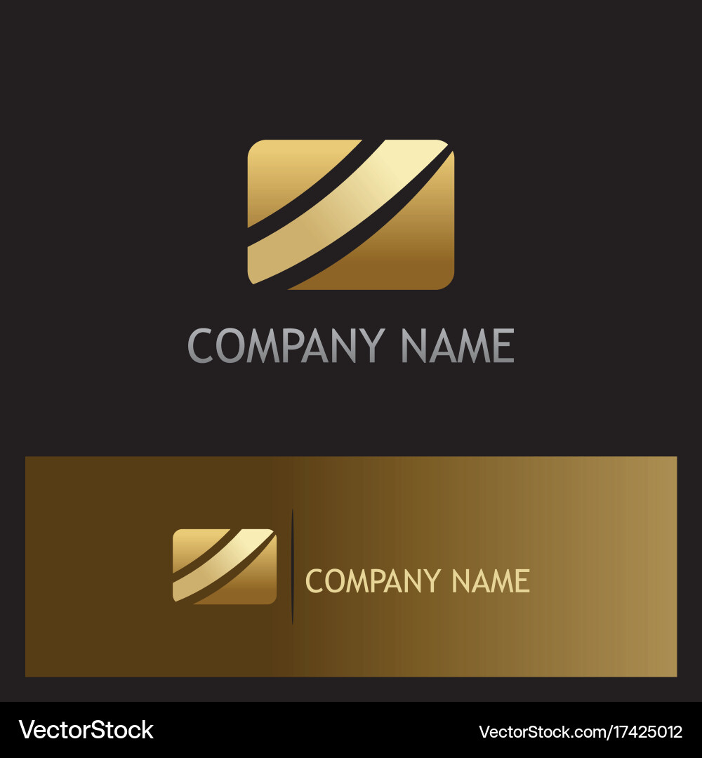 Square stripe gold business logo Royalty Free Vector Image