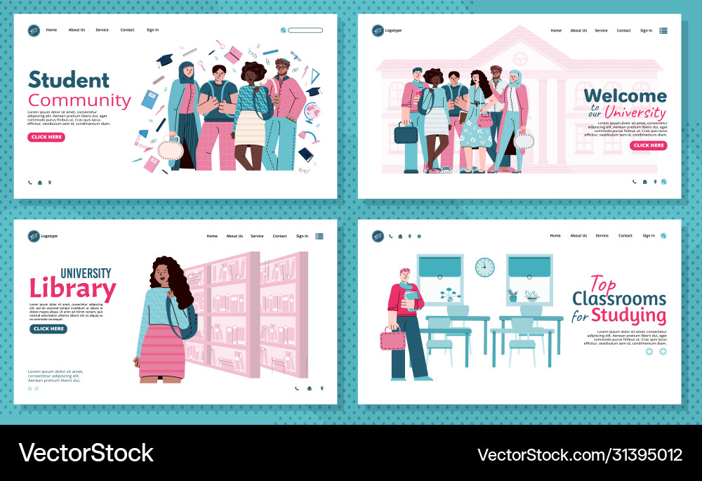 University education and students community Vector Image