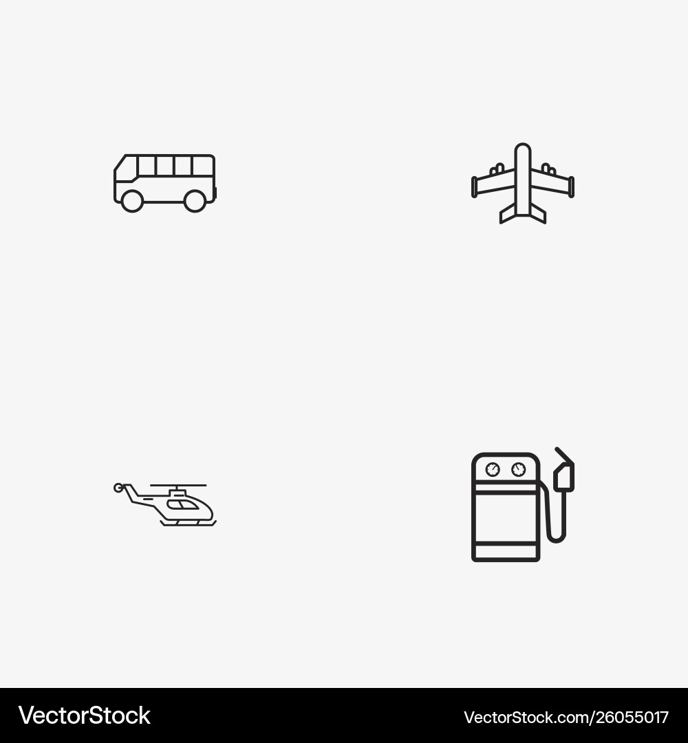 4 useful simple transport icons Royalty Free Vector Image