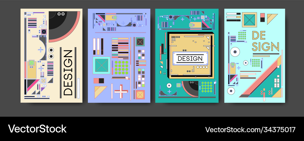 Abstract colorful collage poster design template Vector Image