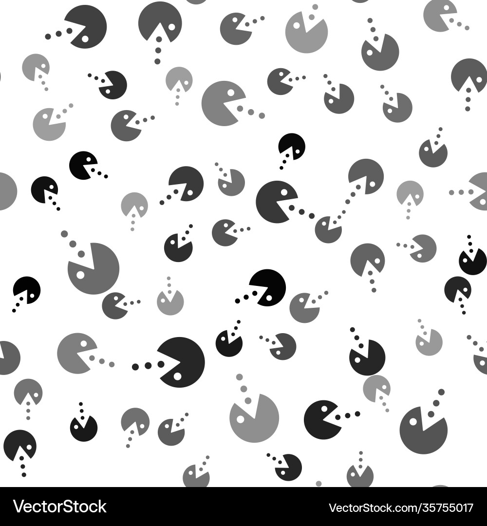 Black pacman with eat icon isolated seamless Vector Image