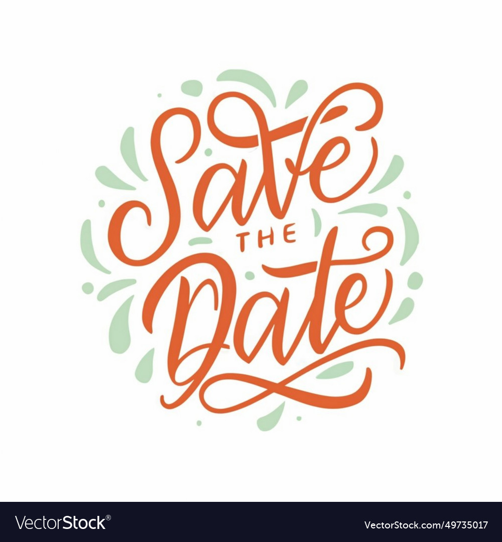Colourful unique save date lettering logo design Vector Image