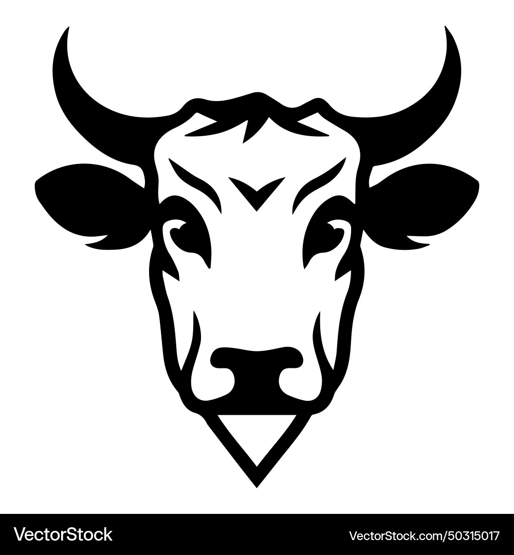 Cow flat icon isolated on white background Vector Image