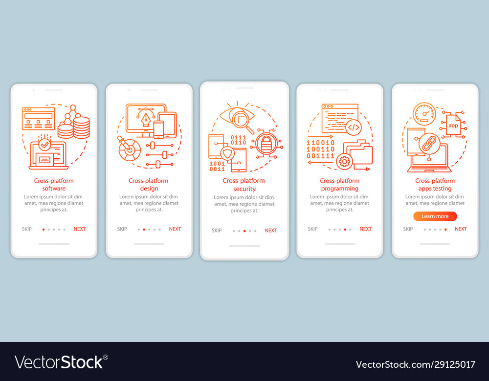Cross Platform Security Onboarding Mobile App Vector Image
