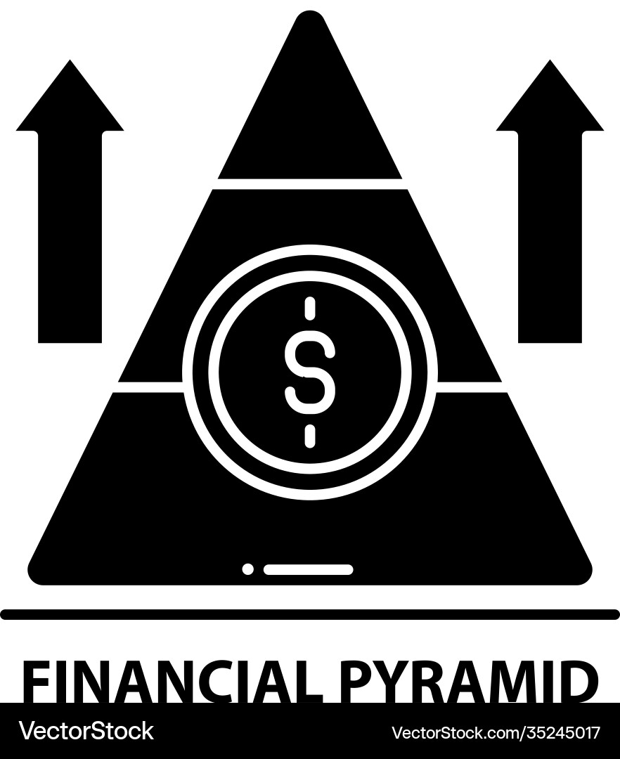 Financial pyramid icon black sign Royalty Free Vector Image