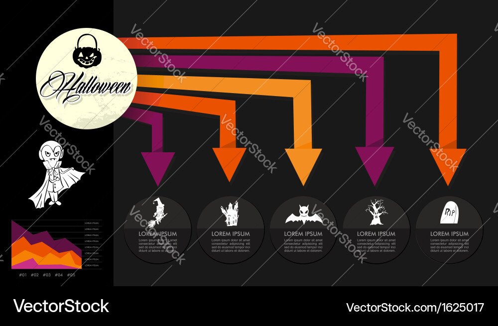 Halloween celebration spooky infographics template