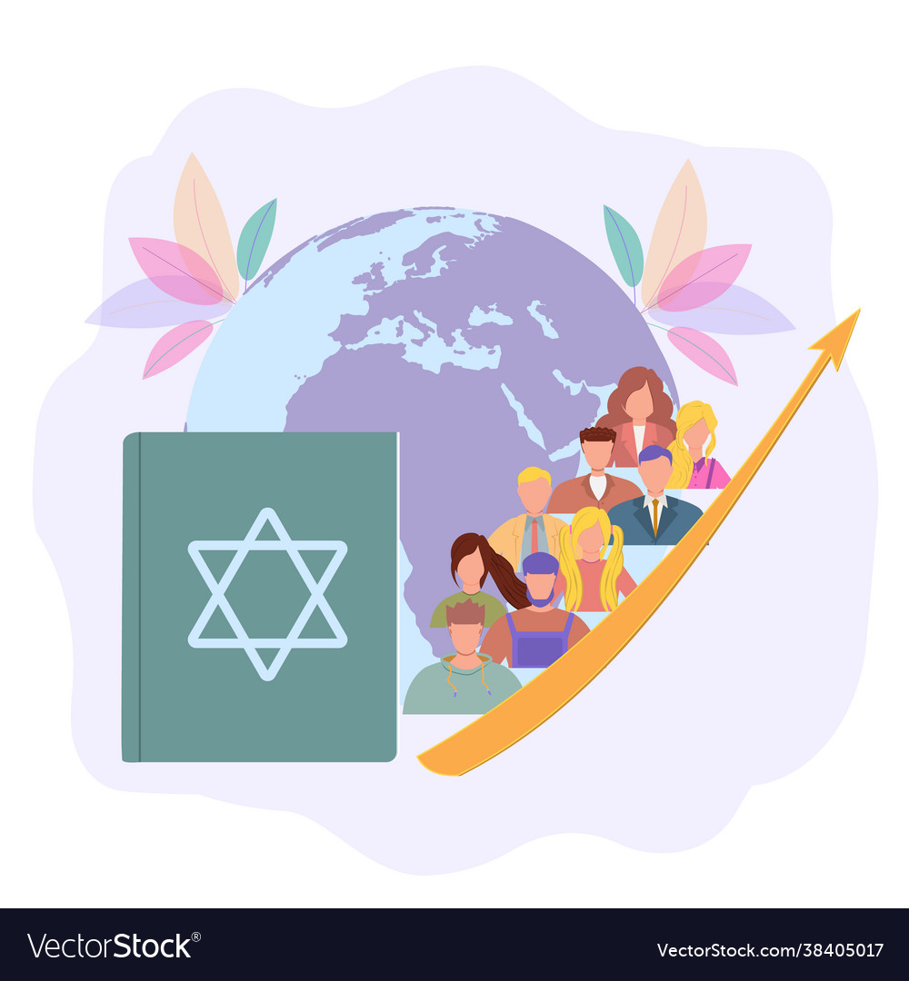 Jews read about religion holy book torah Vector Image