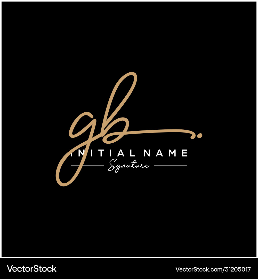 Letter gb signature logo template Royalty Free Vector Image