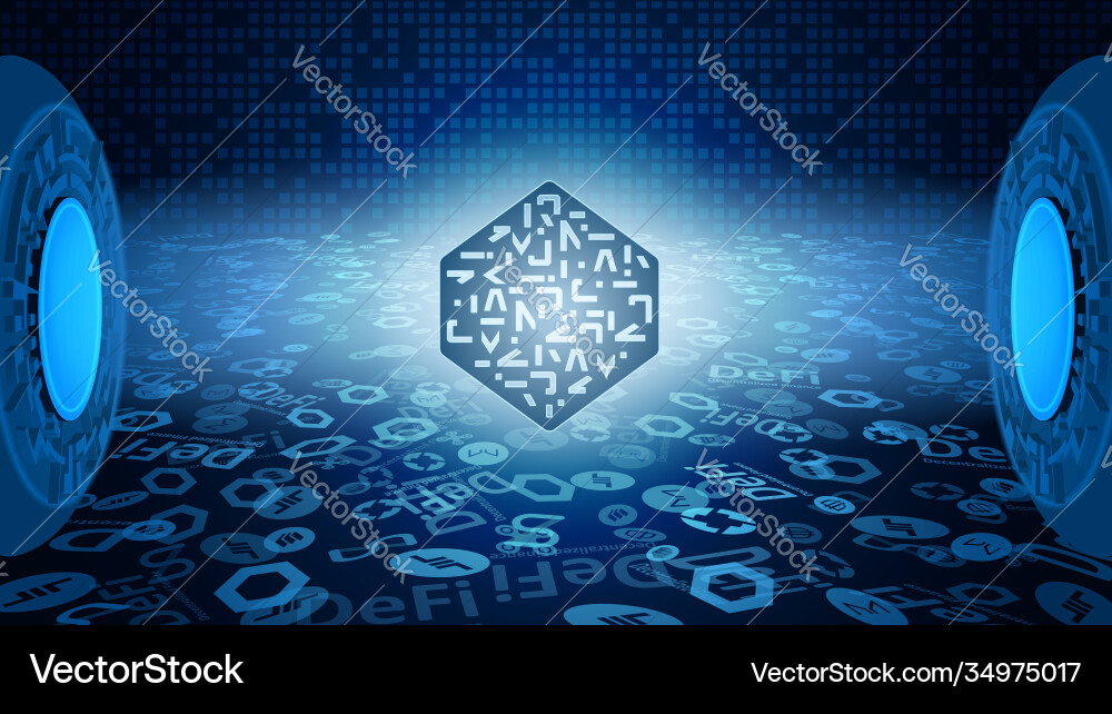 Numeraire nmr token symbol defi system Royalty Free Vector