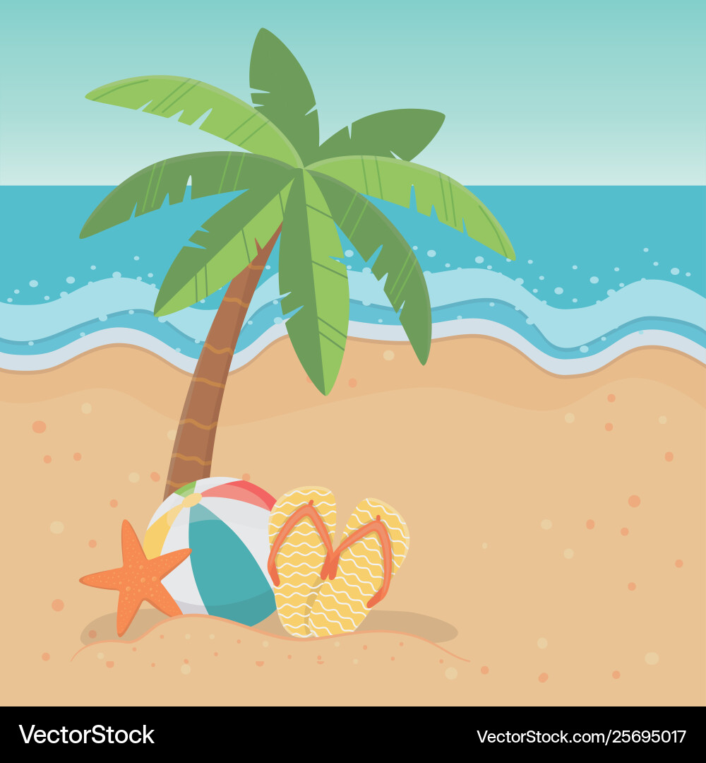 Palm tree summer season design Royalty Free Vector Image