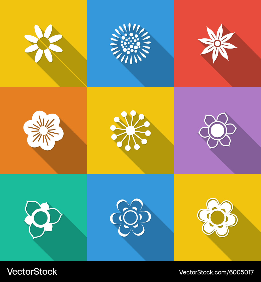 Set of floral buttons Royalty Free Vector Image