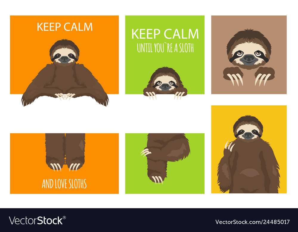 Sloth greeting collection with place for text Vector Image