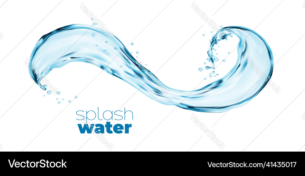 Spiral transparent water wave splash blue Vector Image