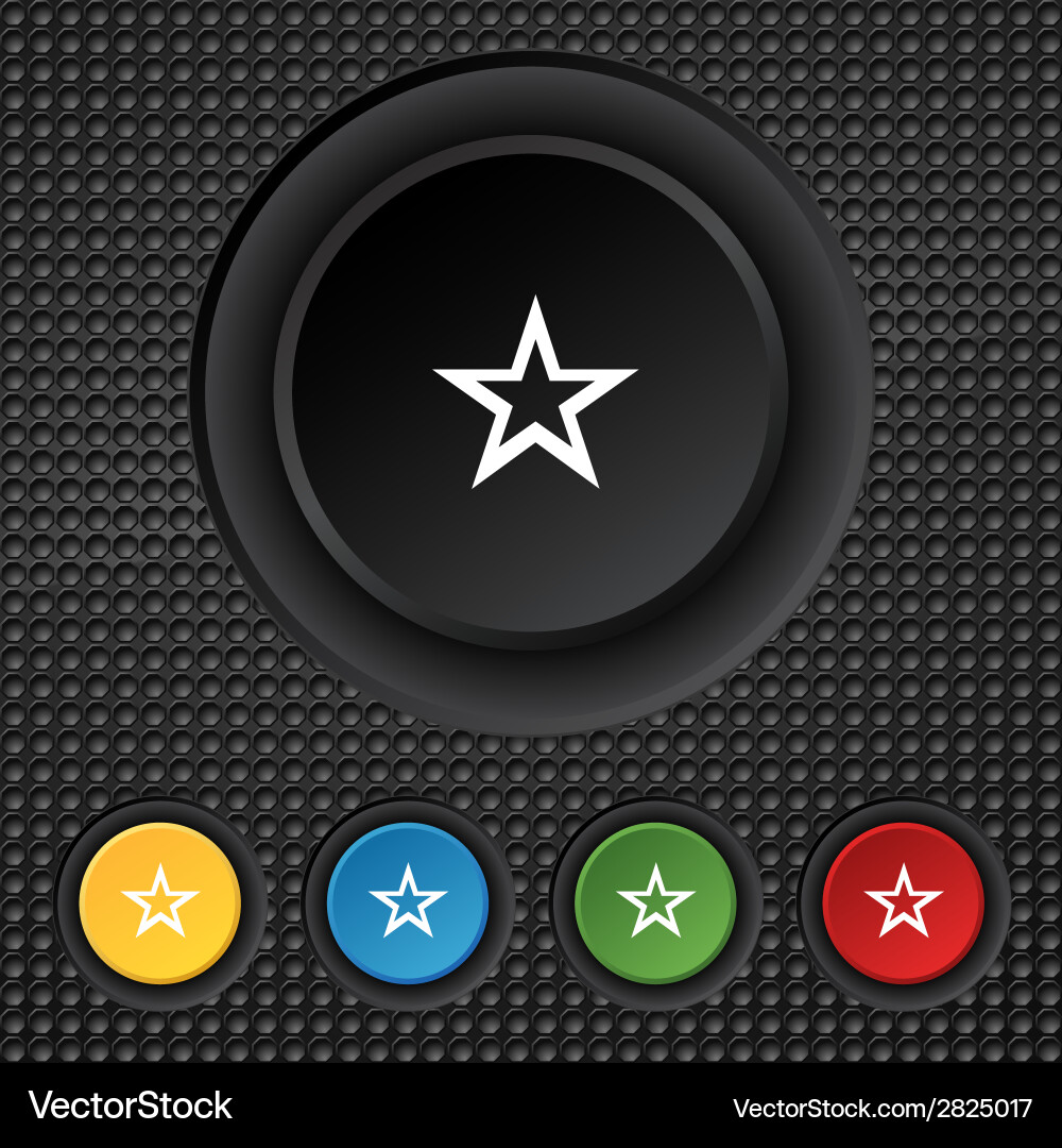 Star sign icon favorite button navigation symbol Vector Image