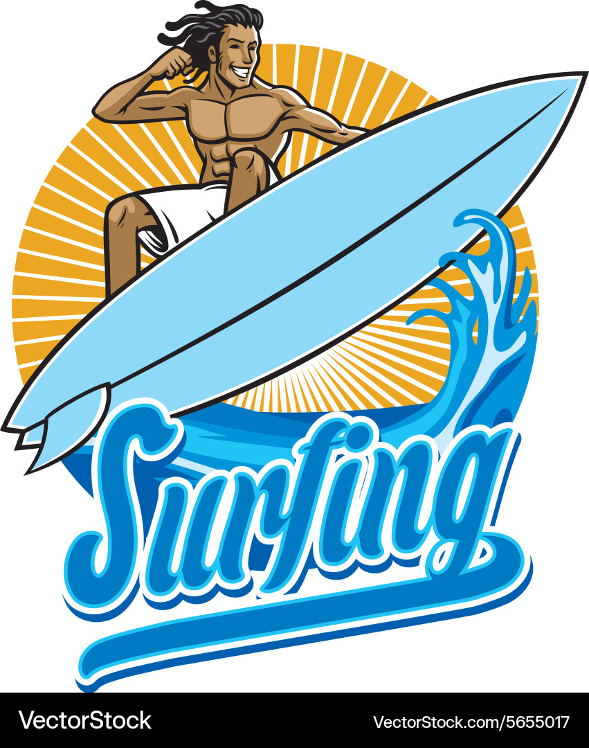 Surfer in action Royalty Free Vector Image - VectorStock