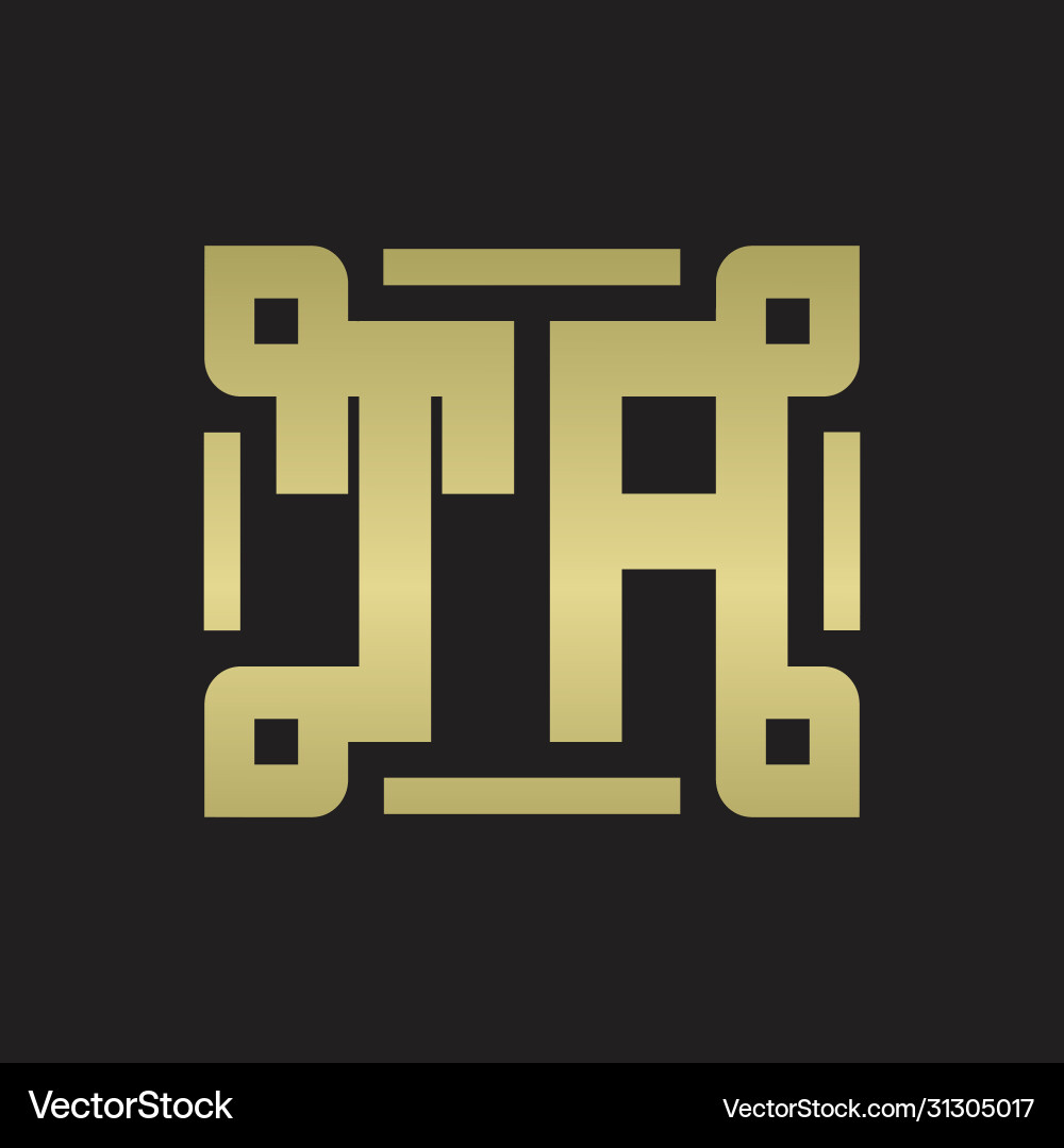 Ta logo monogram with piece line art design Vector Image