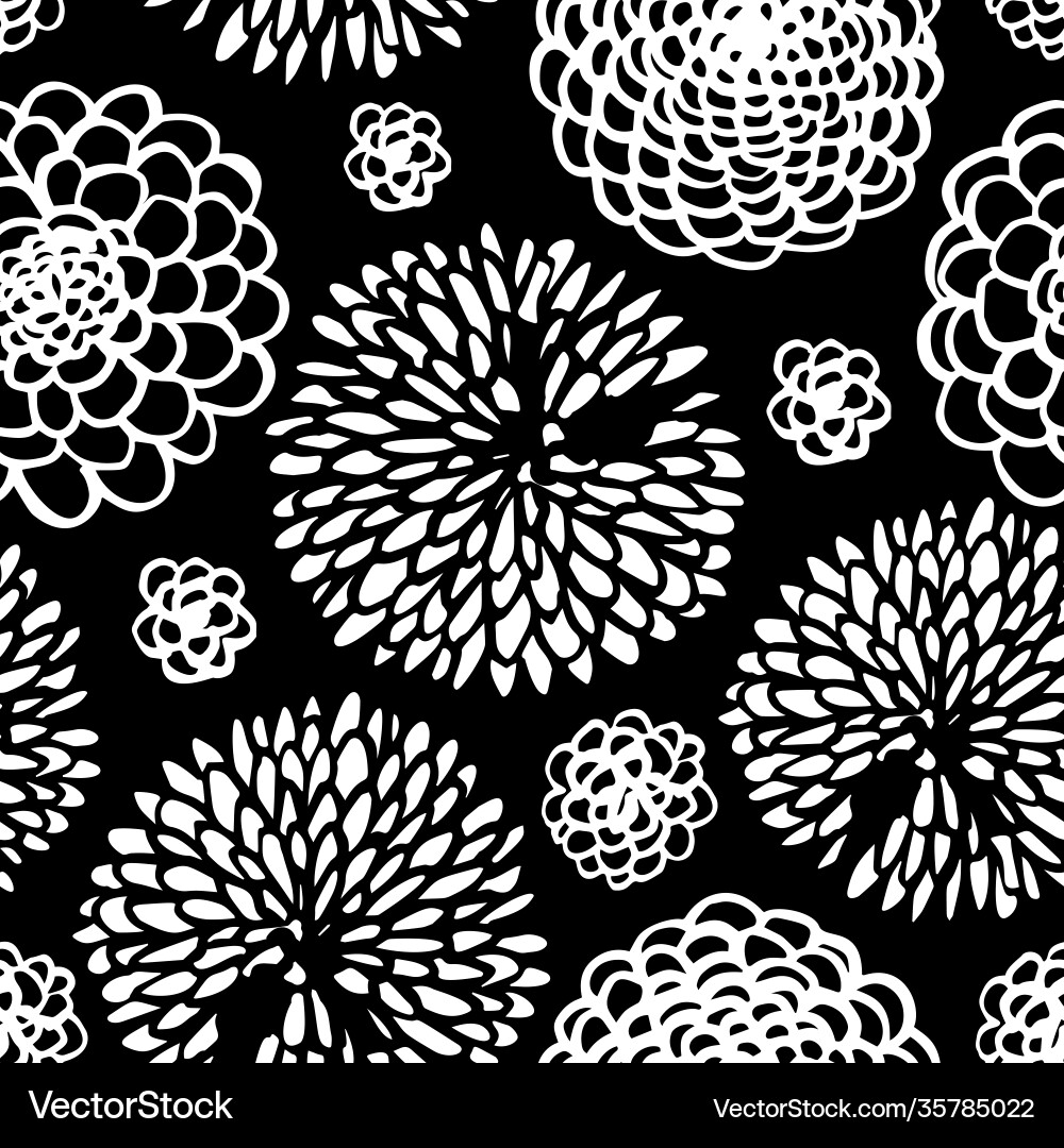 Abstract line art flowers background Royalty Free Vector