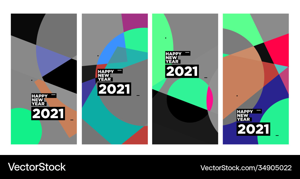 Colorful abstract background set for new year Vector Image