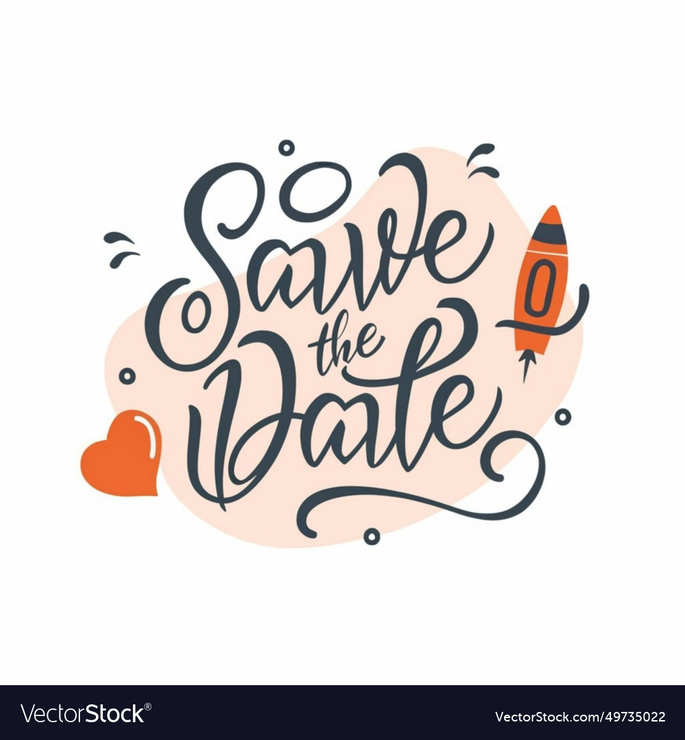 Colourful unique save date lettering logo design Vector Image