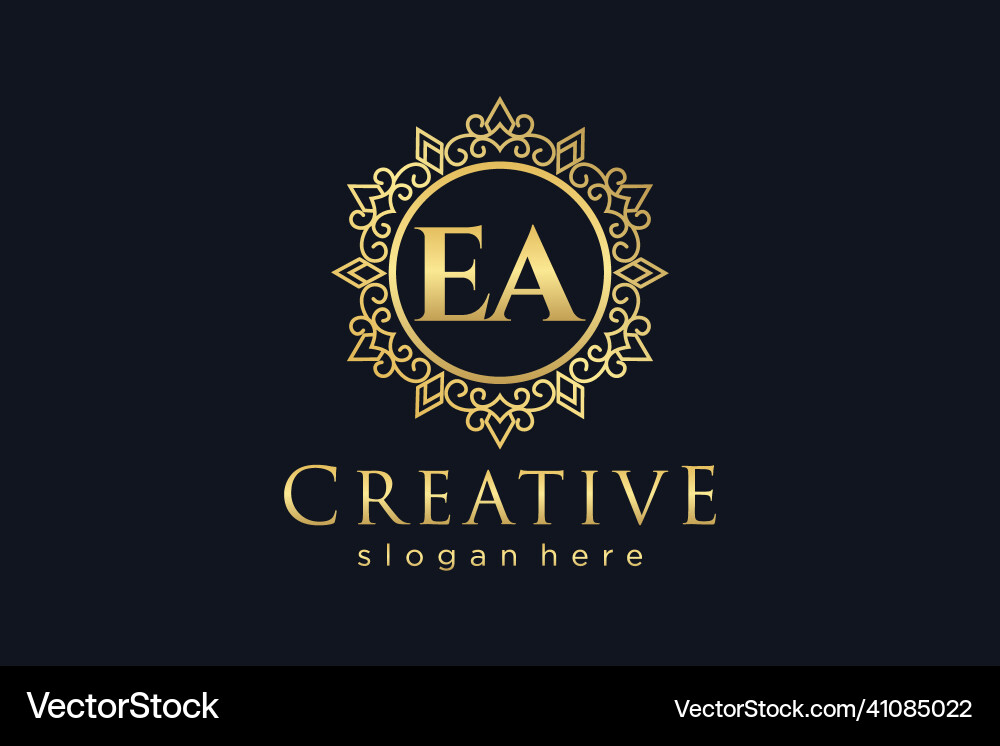 Ea initial letter luxury calligraphic feminine Vector Image