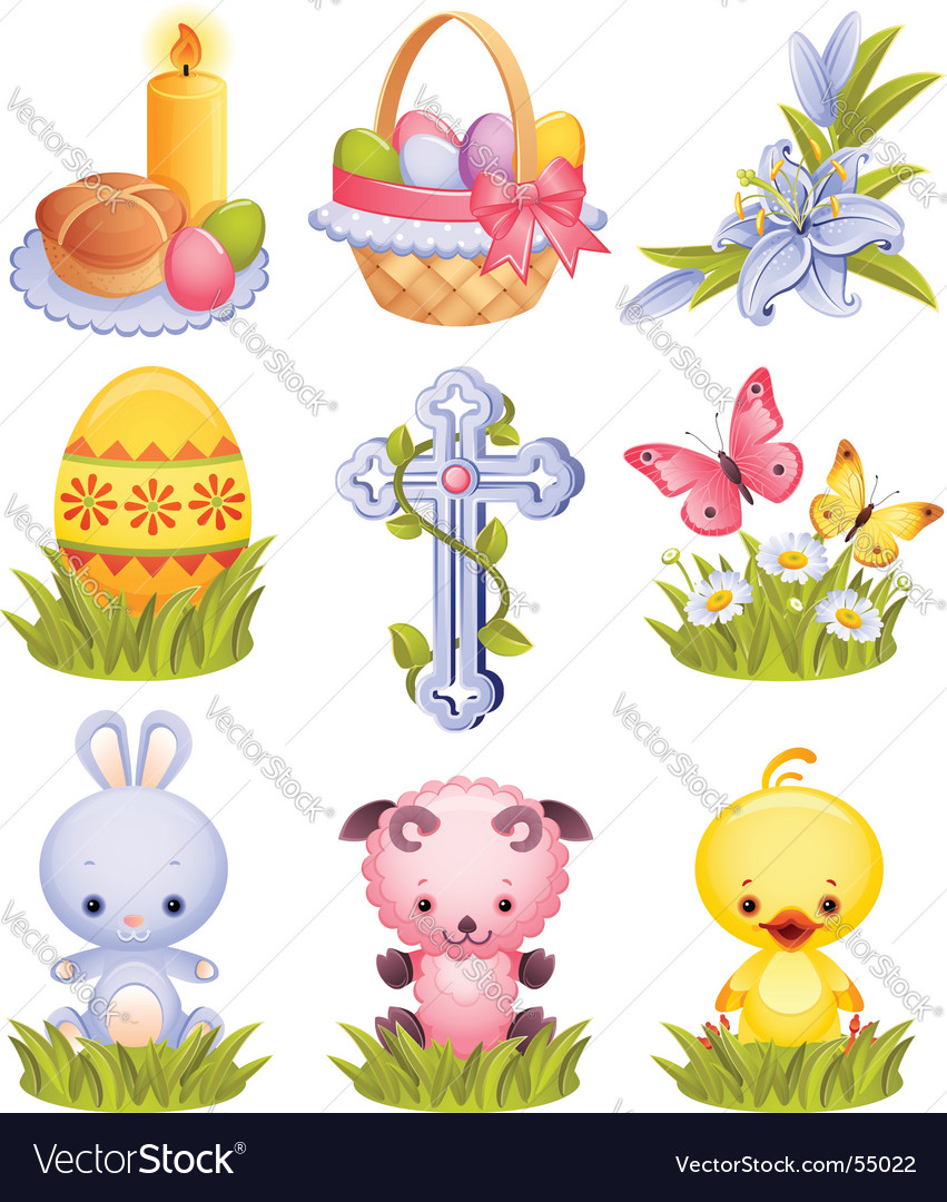 Easter icons Royalty Free Vector Image - VectorStock