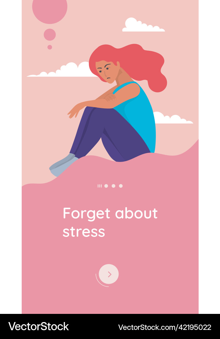 Forget about stress app banner for mobile Vector Image