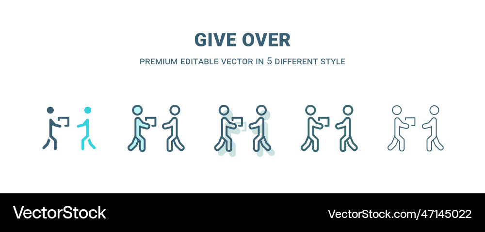 Give over icon in 5 different style outline Vector Image