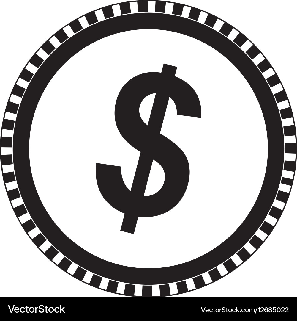 Isolated coin money Royalty Free Vector Image - VectorStock