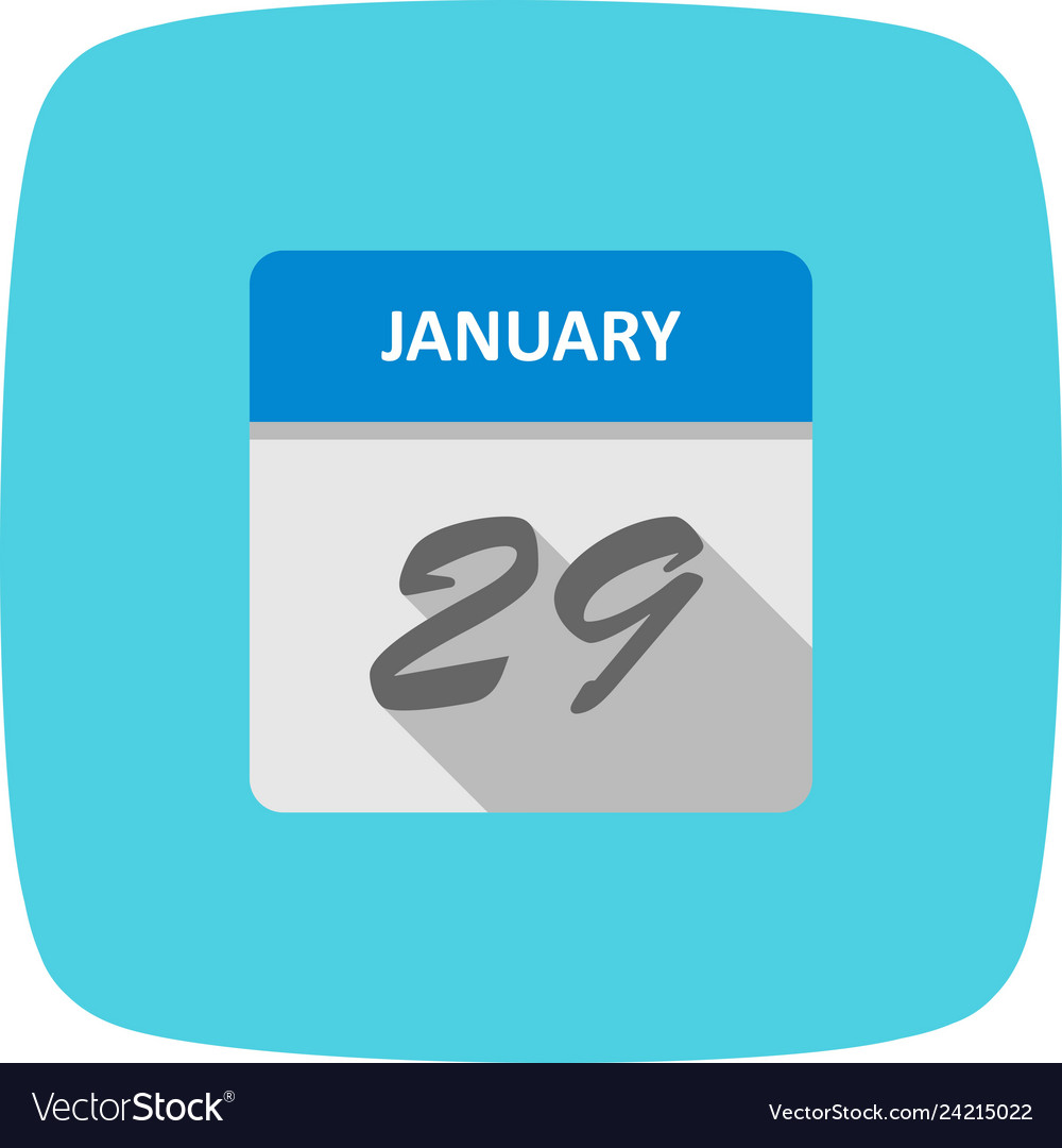 January 29th date on a single day calendar Vector Image