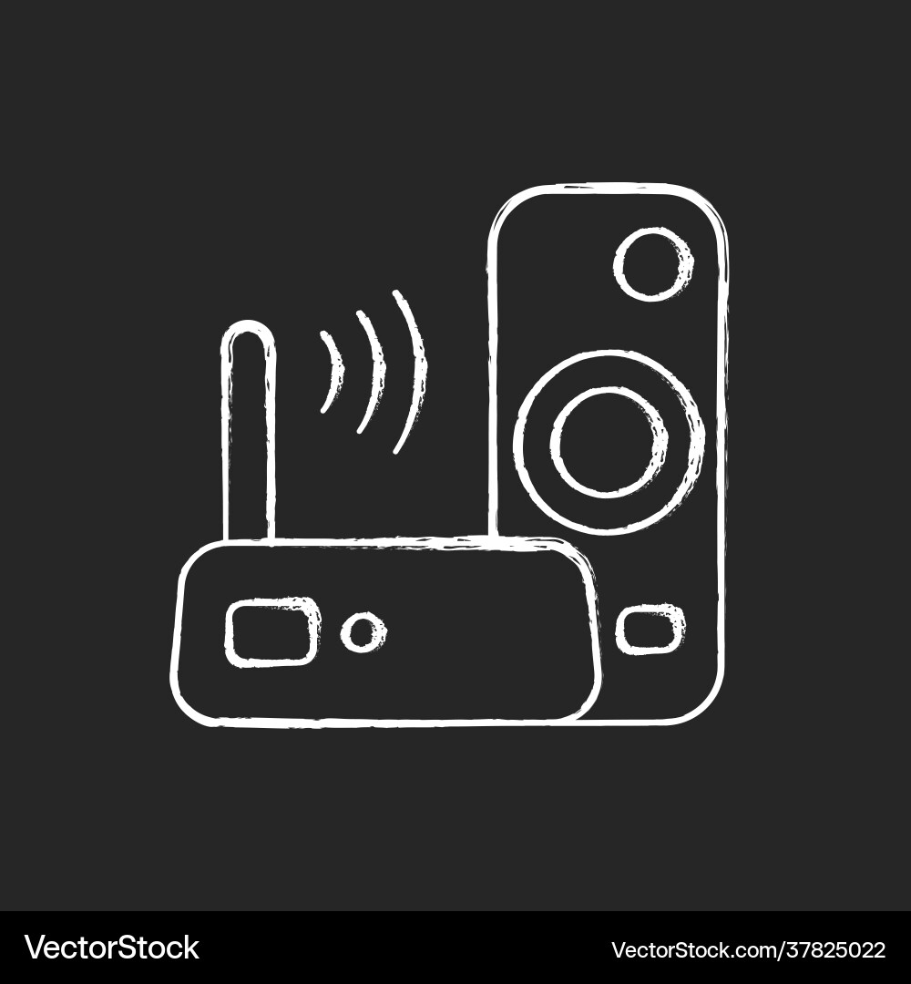 Media streaming device chalk white icon on black Vector Image