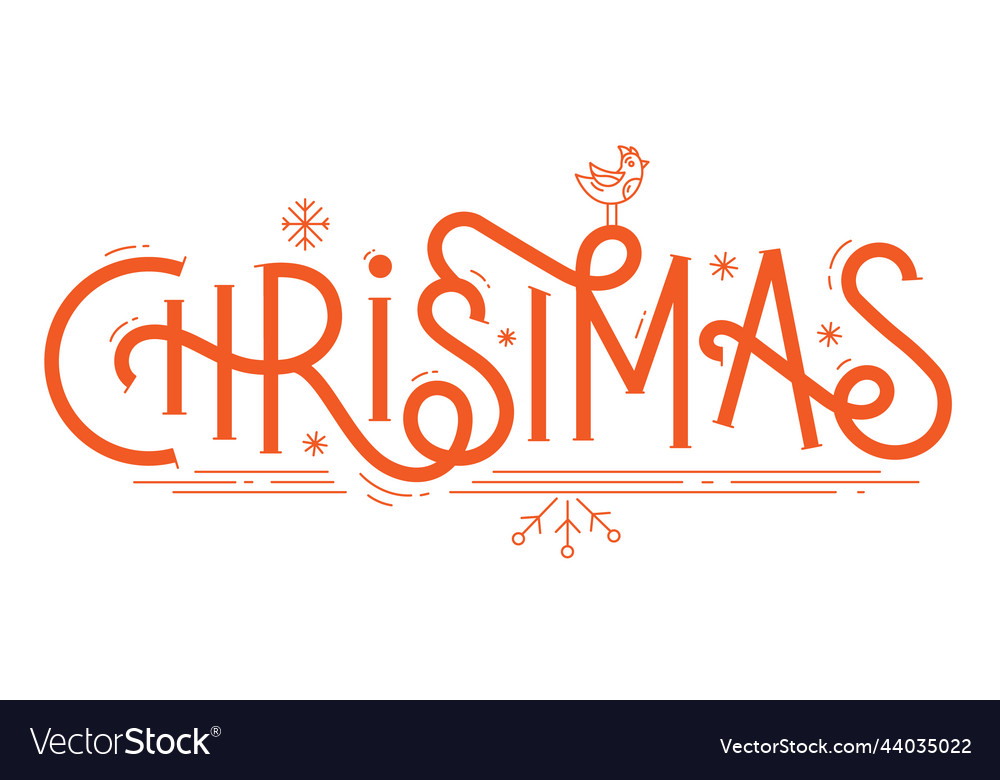 Merry christmas hand lettering for winter holiday Vector Image Merry christmas hand lettering for winter holiday Vector Image