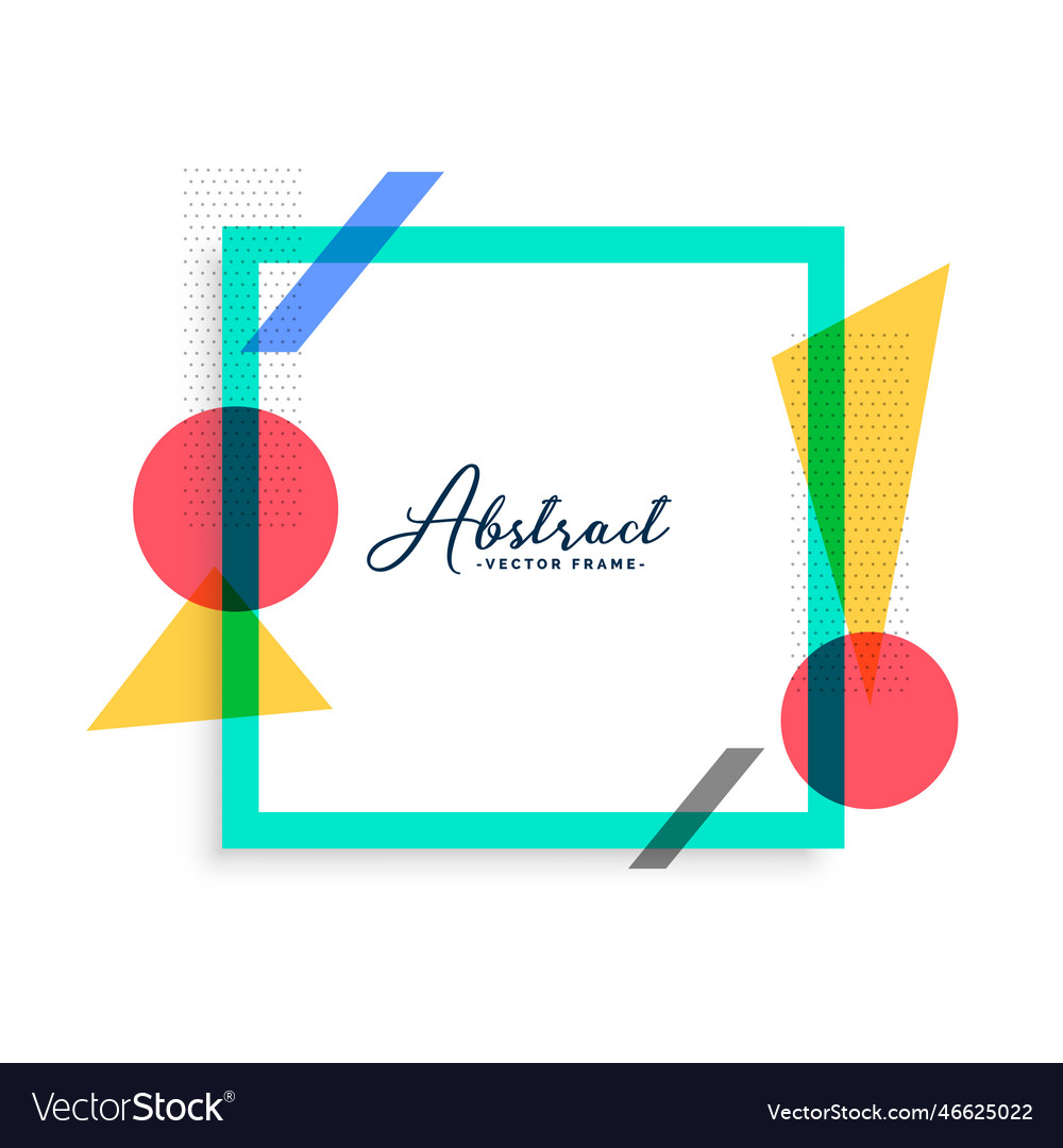 Minimal abstract color frame template Royalty Free Vector
