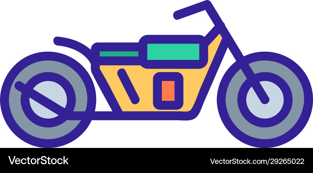 Motorcycle icon isolated contour symbol Royalty Free Vector