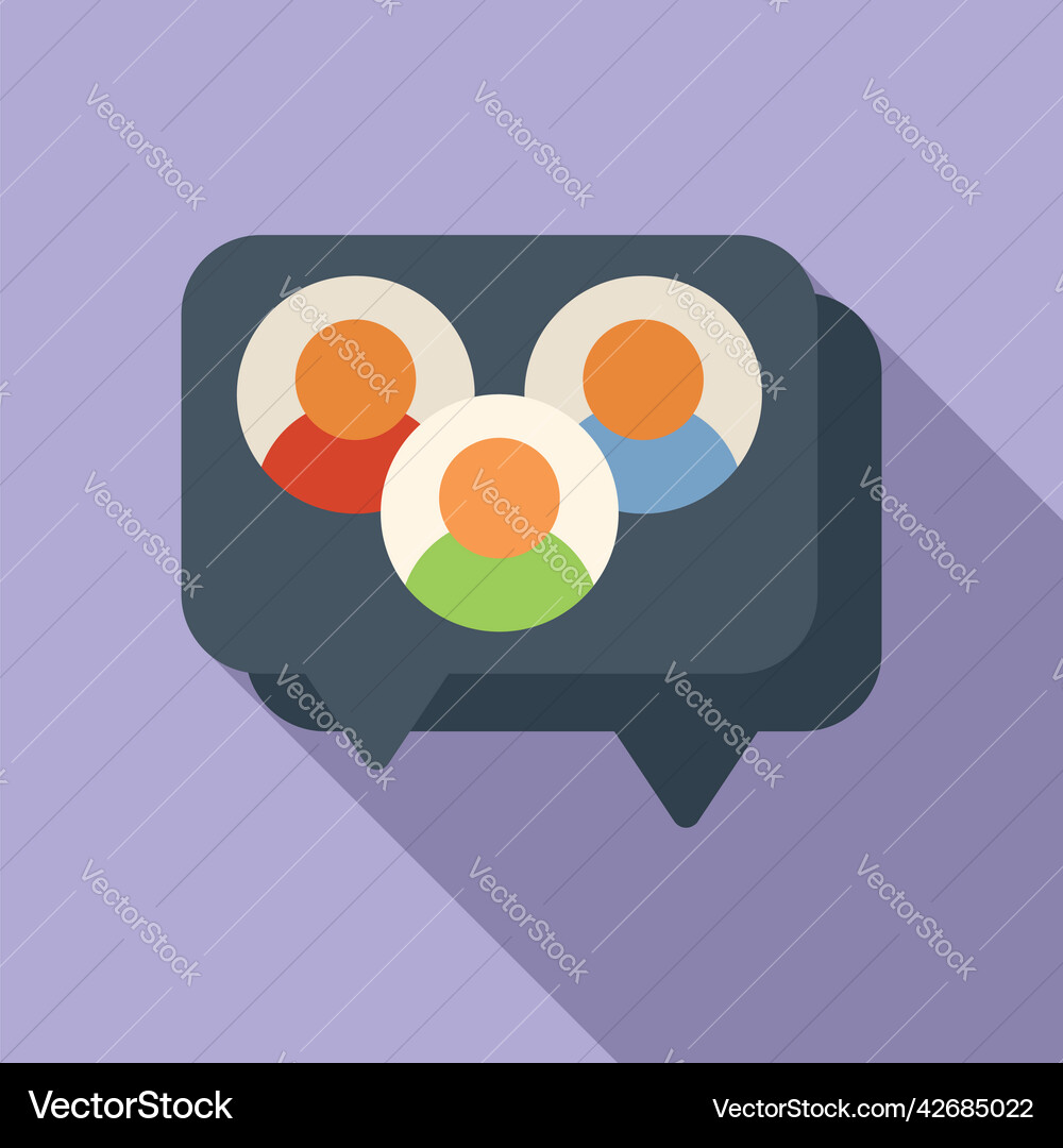Online media chat icon flat people forum Vector Image