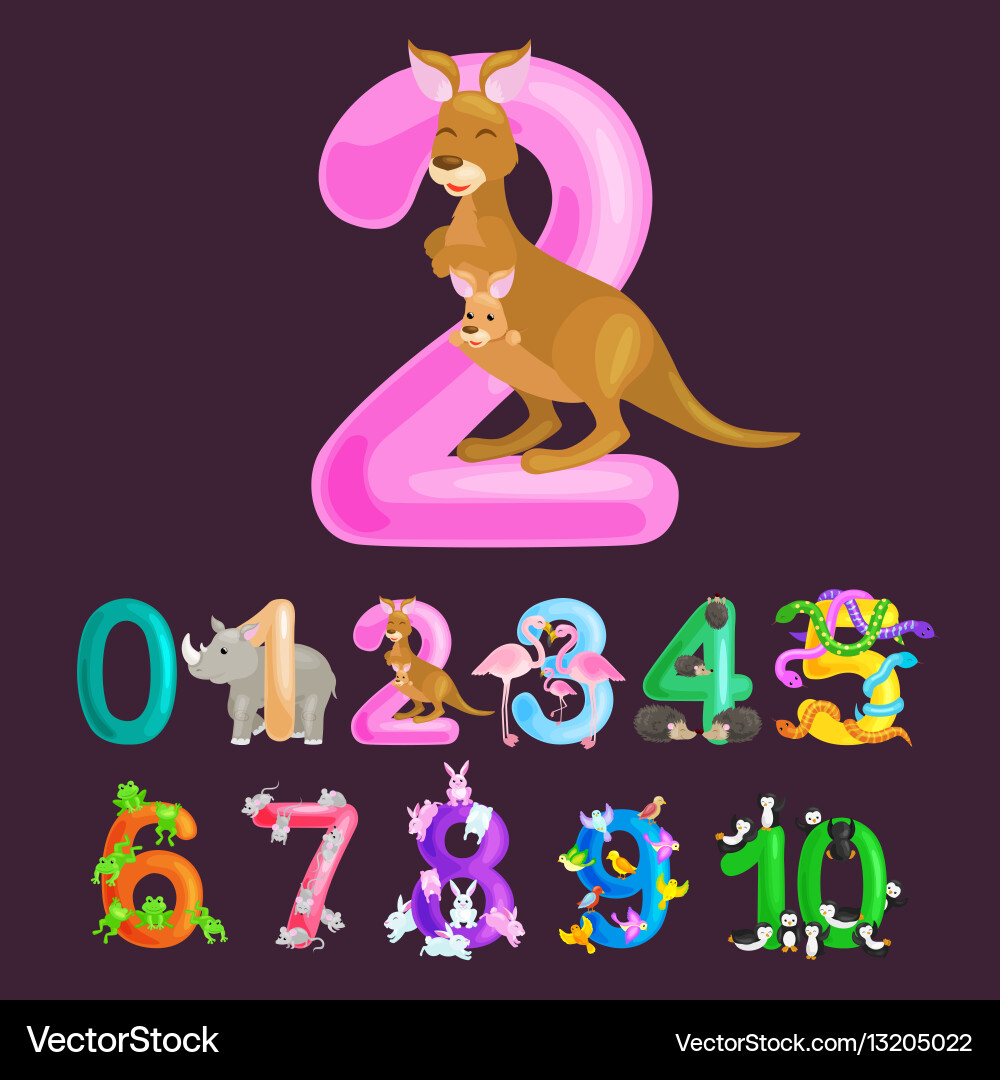 Ordinal number 2 for teaching children counting Vector Image