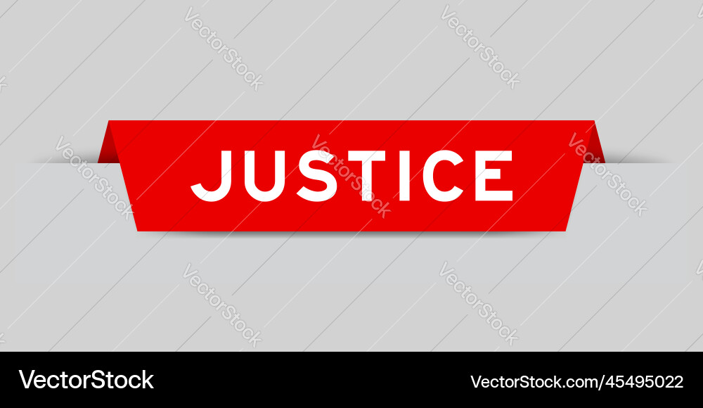 Red color inserted label with word justice Vector Image