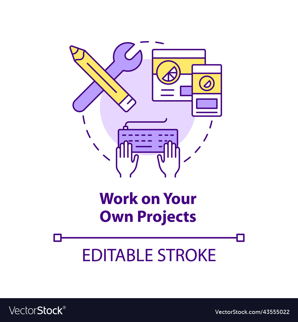 Work on your own projects concept icon Royalty Free Vector